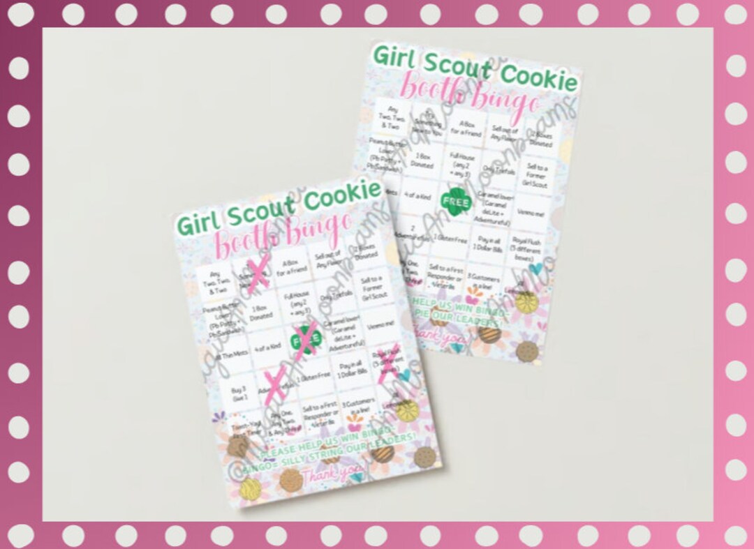 Downloadable Girl Scout Cookie Booth Bingo Game for Scouts to Play ...