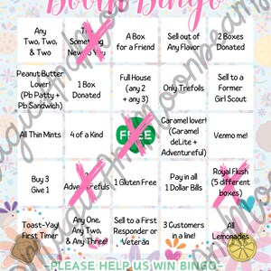 Downloadable Girl Scout Cookie Booth Bingo Game for Scouts to Play ...