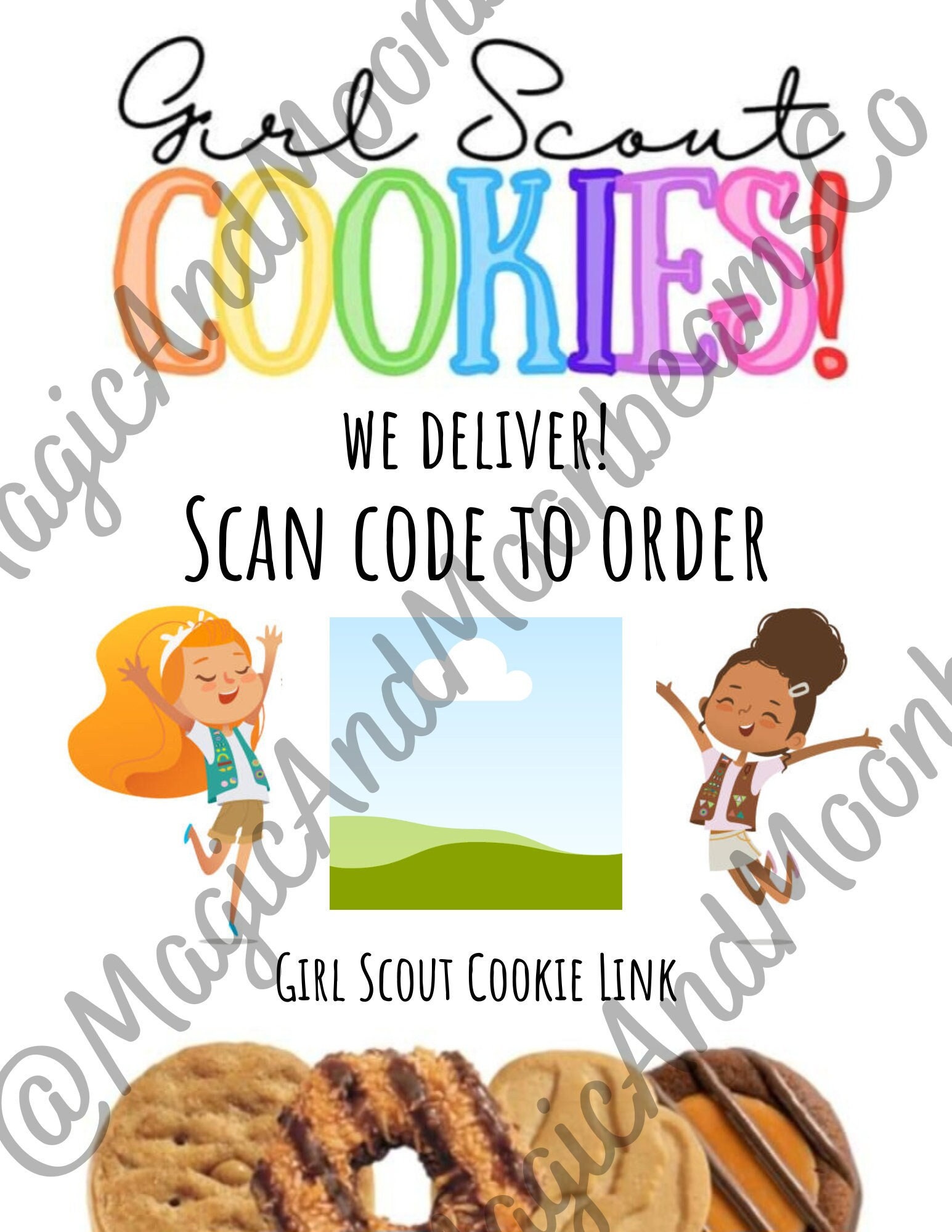 Downloadable Girl Scout Cookie Sales Flyer- Add Your Own QR Code in ...