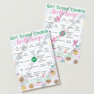 Downloadable Girl Scout Cookie Booth Bingo Game for Scouts to Play ...