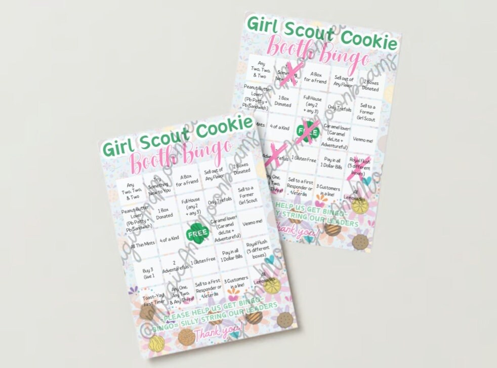 Downloadable Girl Scout Cookie Booth Bingo Game for Scouts to Play ...
