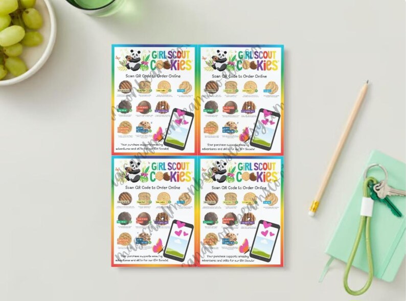 Downloadable Girl Scout Cookie QR Code Flyer 2025-add QR Code in Free ...