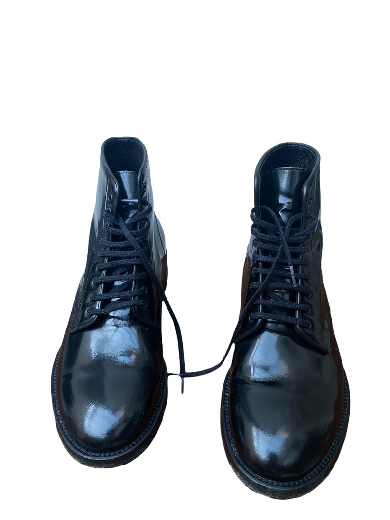 Sandro Black Patent Leather Combat Boots - Etsy