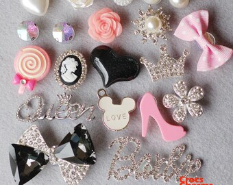 17 Pcs Shoe Charms for Crocs Bling Crown Huge Flower Set 63109 | Etsy