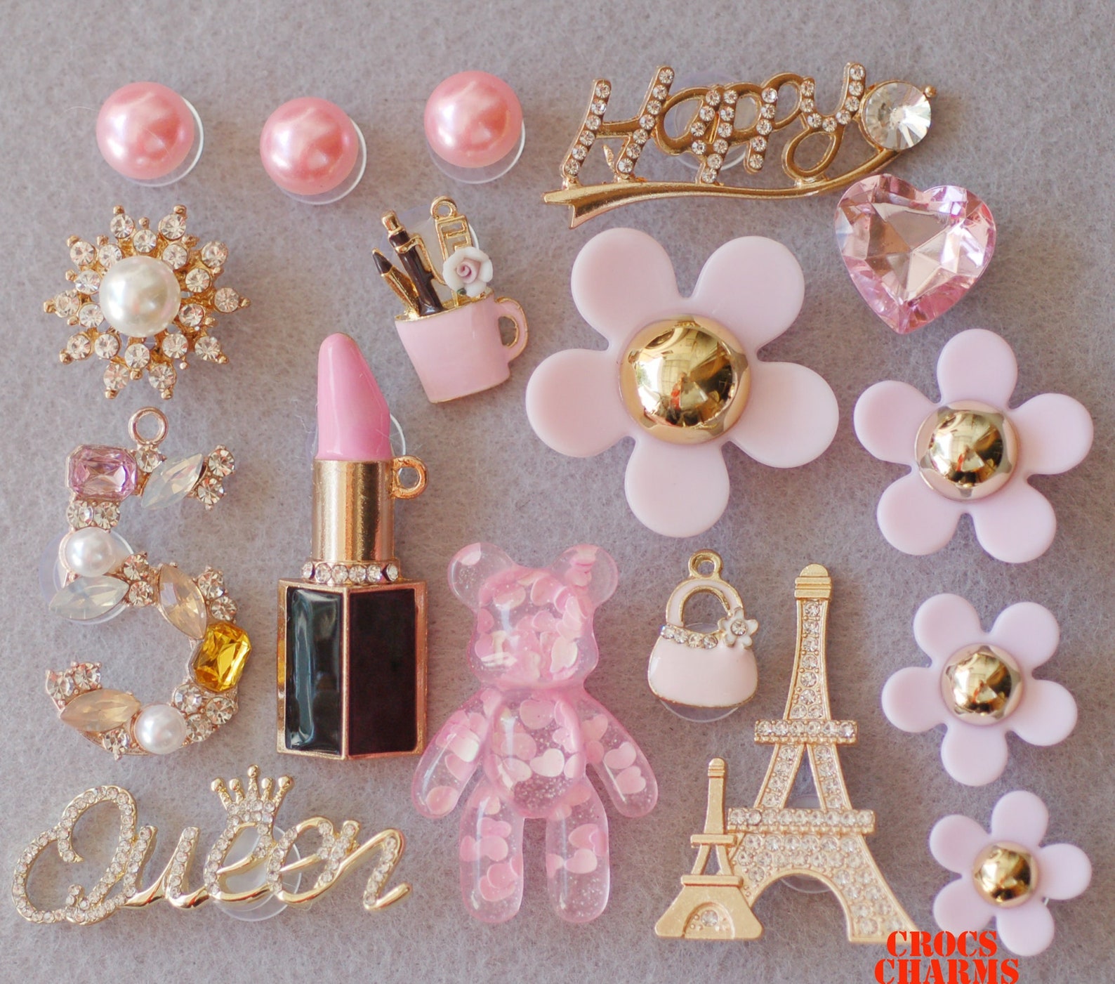 17 Pcs Shoe Charms for Crocs Bling Rose Bear Tower Set 63262 - Etsy