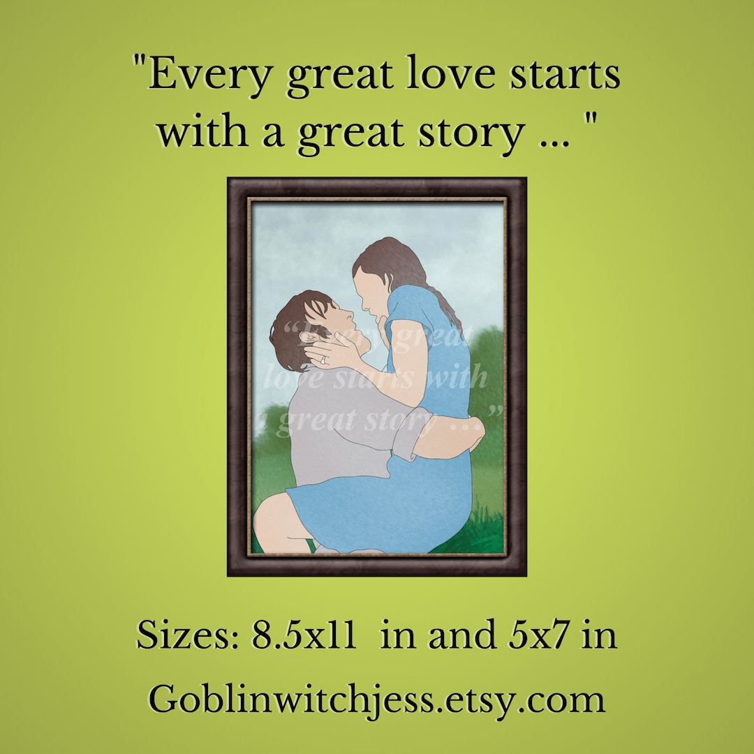 The Notebook, Wall Art Print, Love Story, Book Lover, Fan Art, Nicholas ...