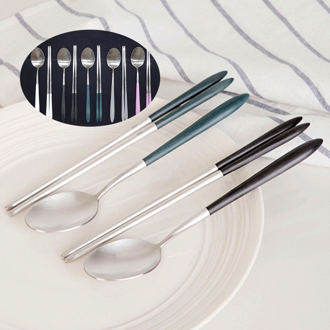 Mytablesecret Handcrafted Korean Spoon & Chopstick Set. Premium Quality ...