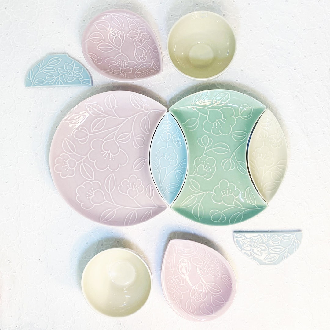 Mytablesecret Pastel Colour Couple Dinnerware Set, Handcrafted in Korea ...