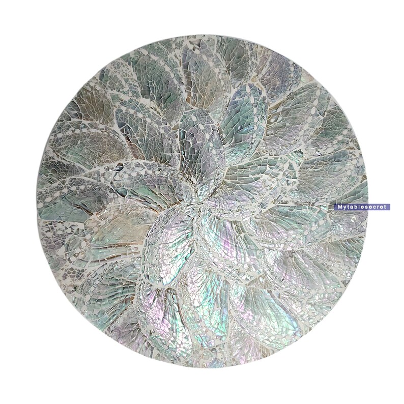 Mytablesecret White Abalone Shell Inlayed 37cm Rectangular Plate, Oval ...