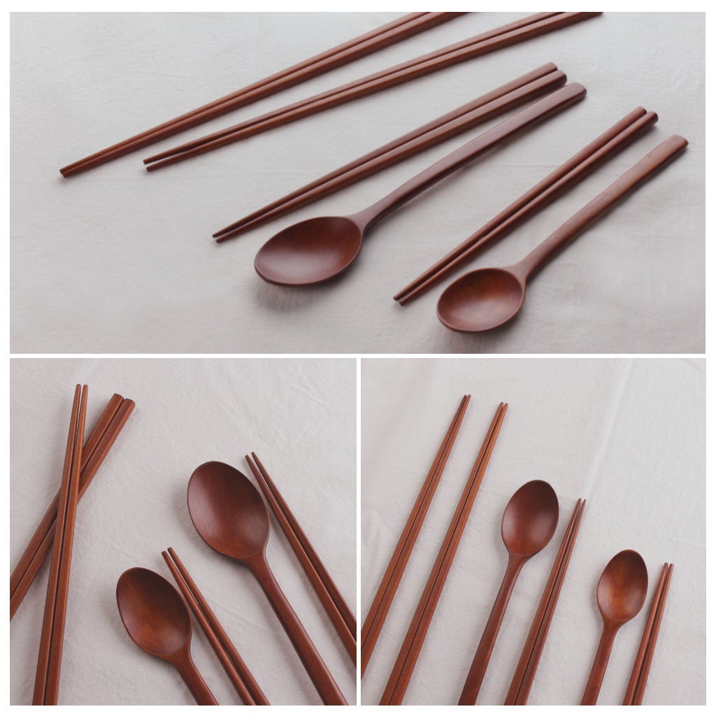 Mytablesecret 2 Set Korean Natural Ottchil Lacqured Wooden Spoon ...