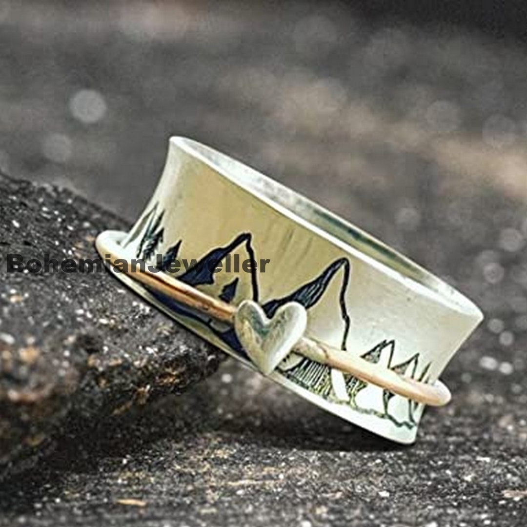 Personalized Spinner Ring Inspiration Ring Mountain - Etsy