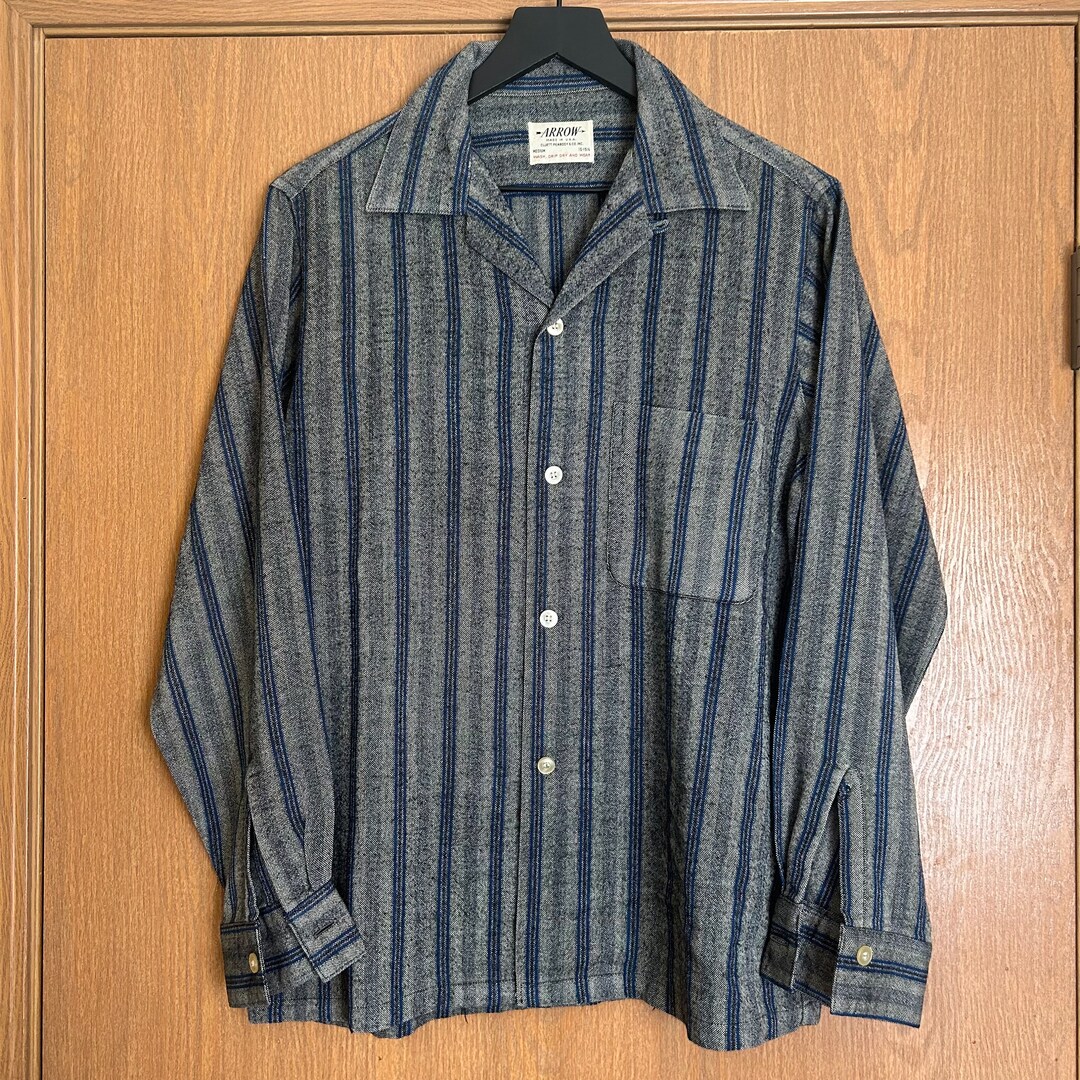1960s Arrow Stripe Loop Collar Shirt - Etsy