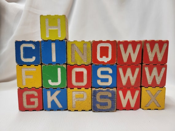 Vintage Alphabet Blocks - Etsy