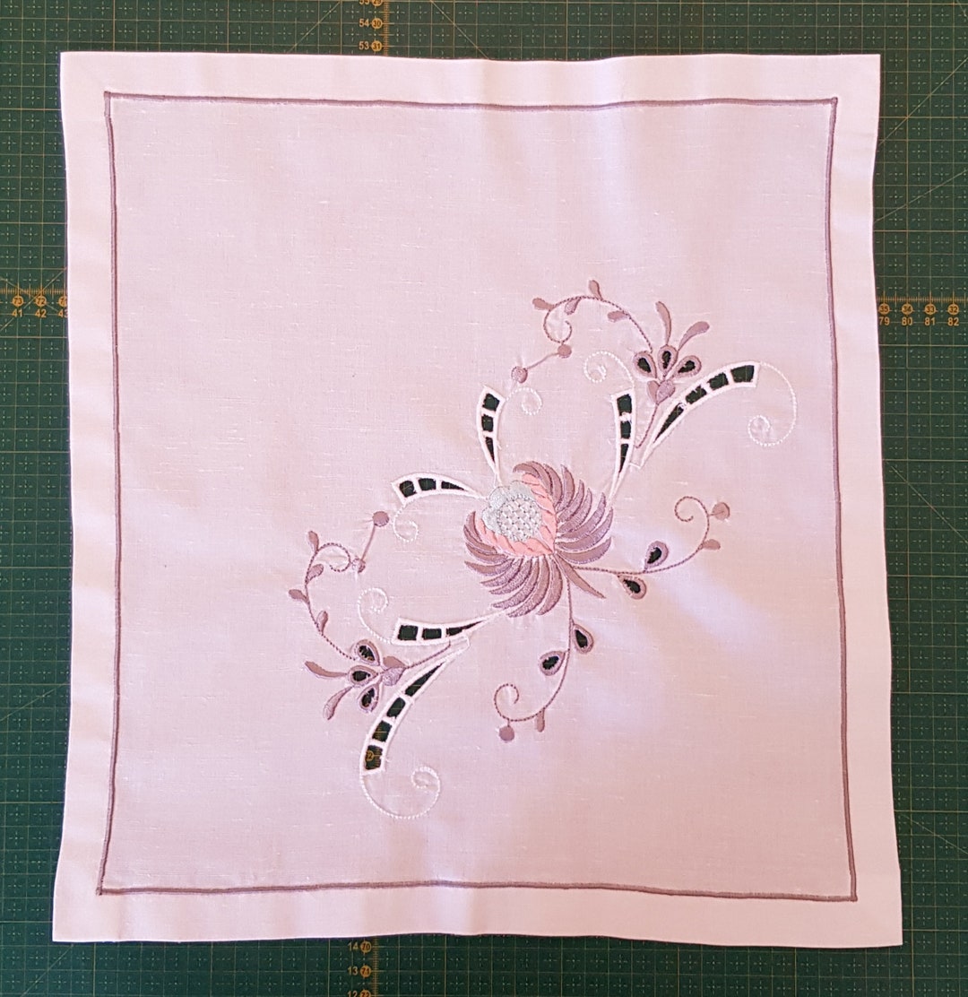 Two Napkins With Machine Embroidery and Cutwork - Etsy