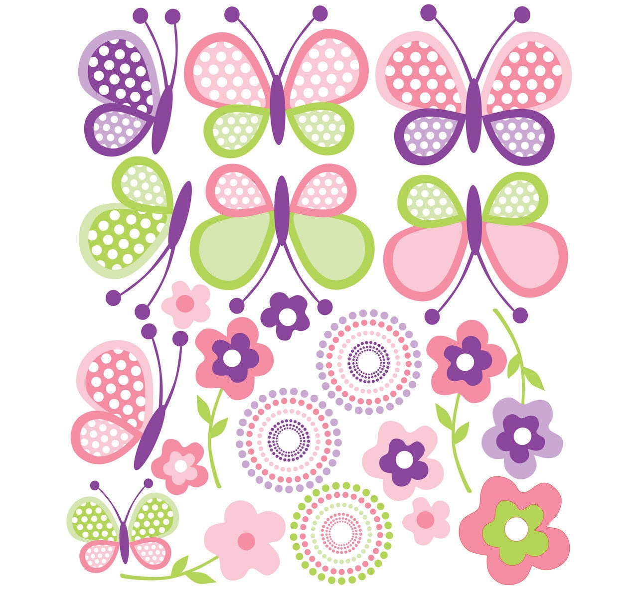 Butterfly Wall Vinyl Decal Butterfly Flower Stickers | Etsy