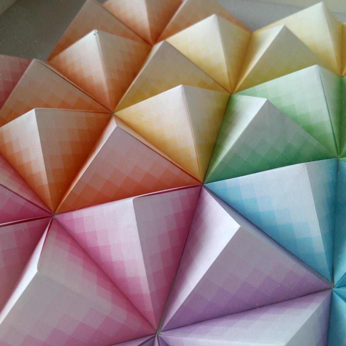 Rainbow Origami Wall Art - Etsy