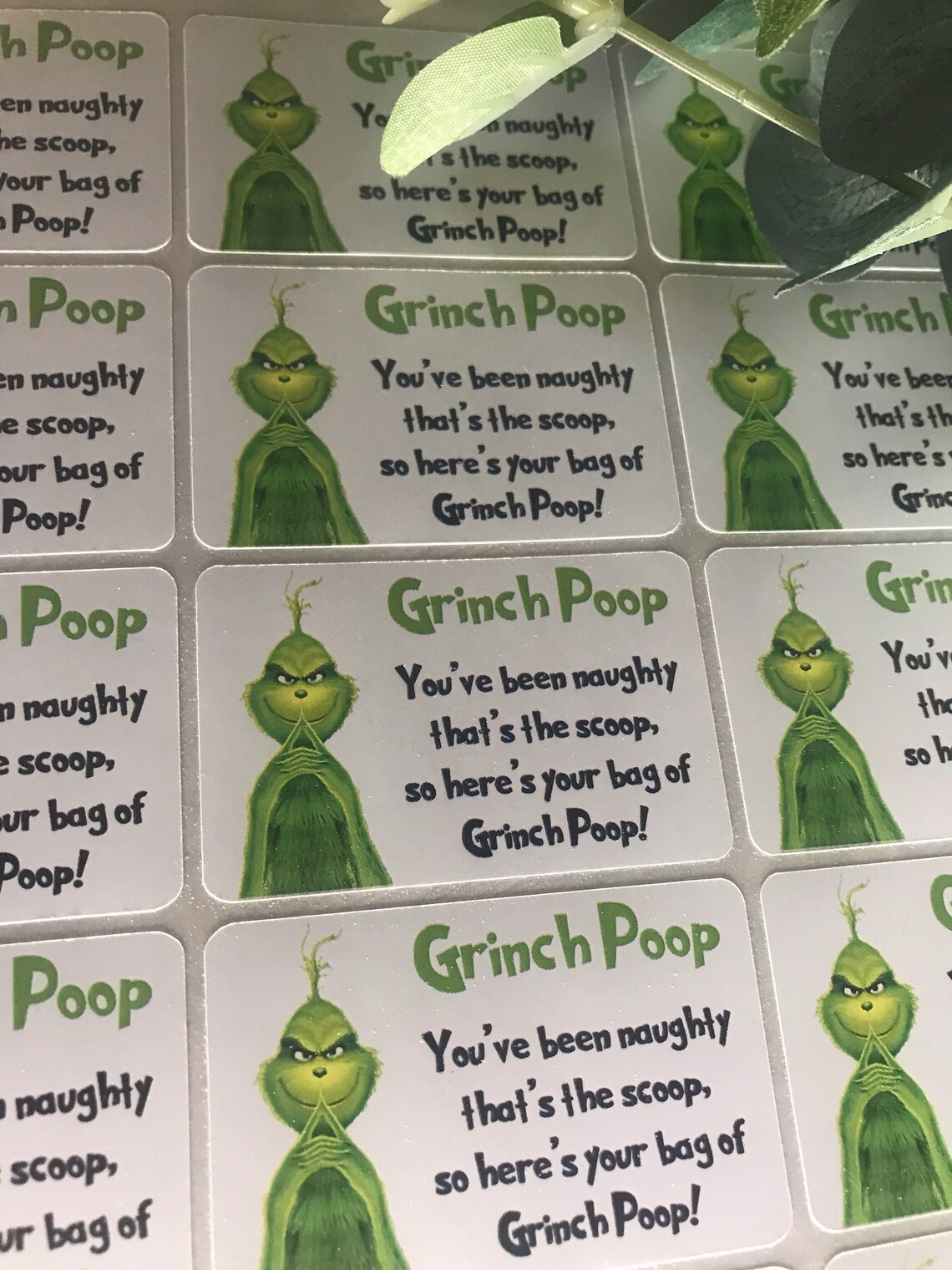 Grinch Poop Stickers - Etsy