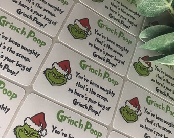 Grinch Poop Stickers - Etsy