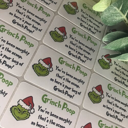 Grinch Poop Stickers - Etsy
