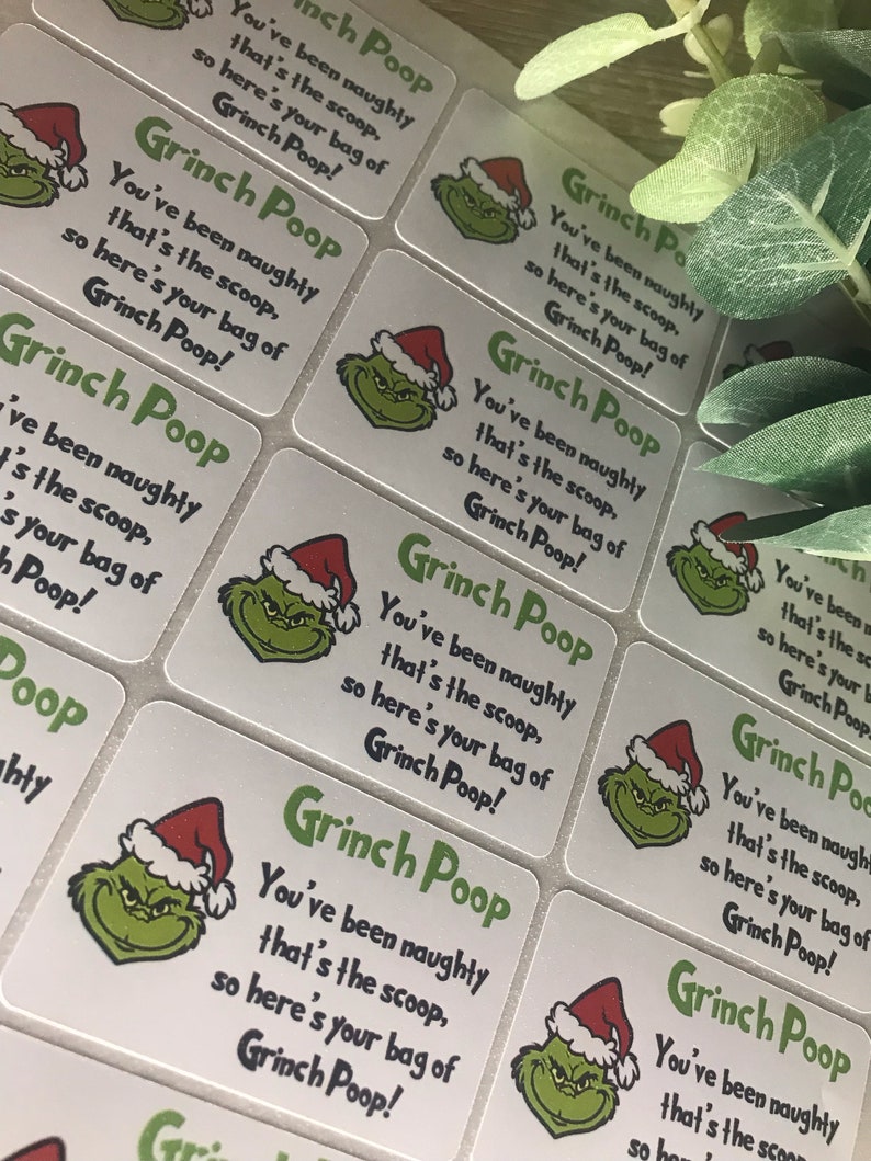 Grinch Poop Stickers - Etsy