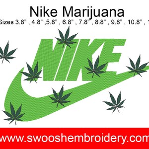 Nike Marijuana Cannabis EmbroideryNike Embroidery designNike | Etsy