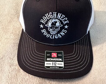 Thin Blue Line Oilfield Blacked Out Flag Embroidered Hat, Oil Rig Baseball Cap, Oil, Roughneck ...