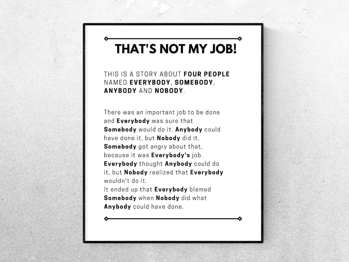 That's not my Job Office Decor Inspirational Wall Story | Etsy