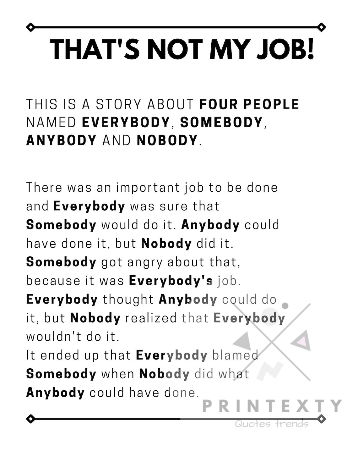 Thats Not My Job Office Decor Inspirational Wall Story Etsy