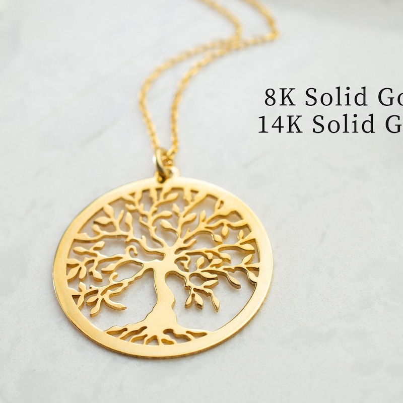 Gold Tree Pendant - Etsy