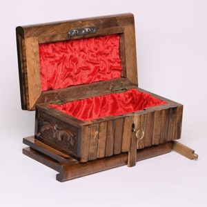 Puzzle Box With Secret Key Wooden Puzzle Box Walnut Custom Secret Lock ...