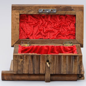 Puzzle Box With Secret Key Wooden Puzzle Box Walnut Custom Secret Lock ...