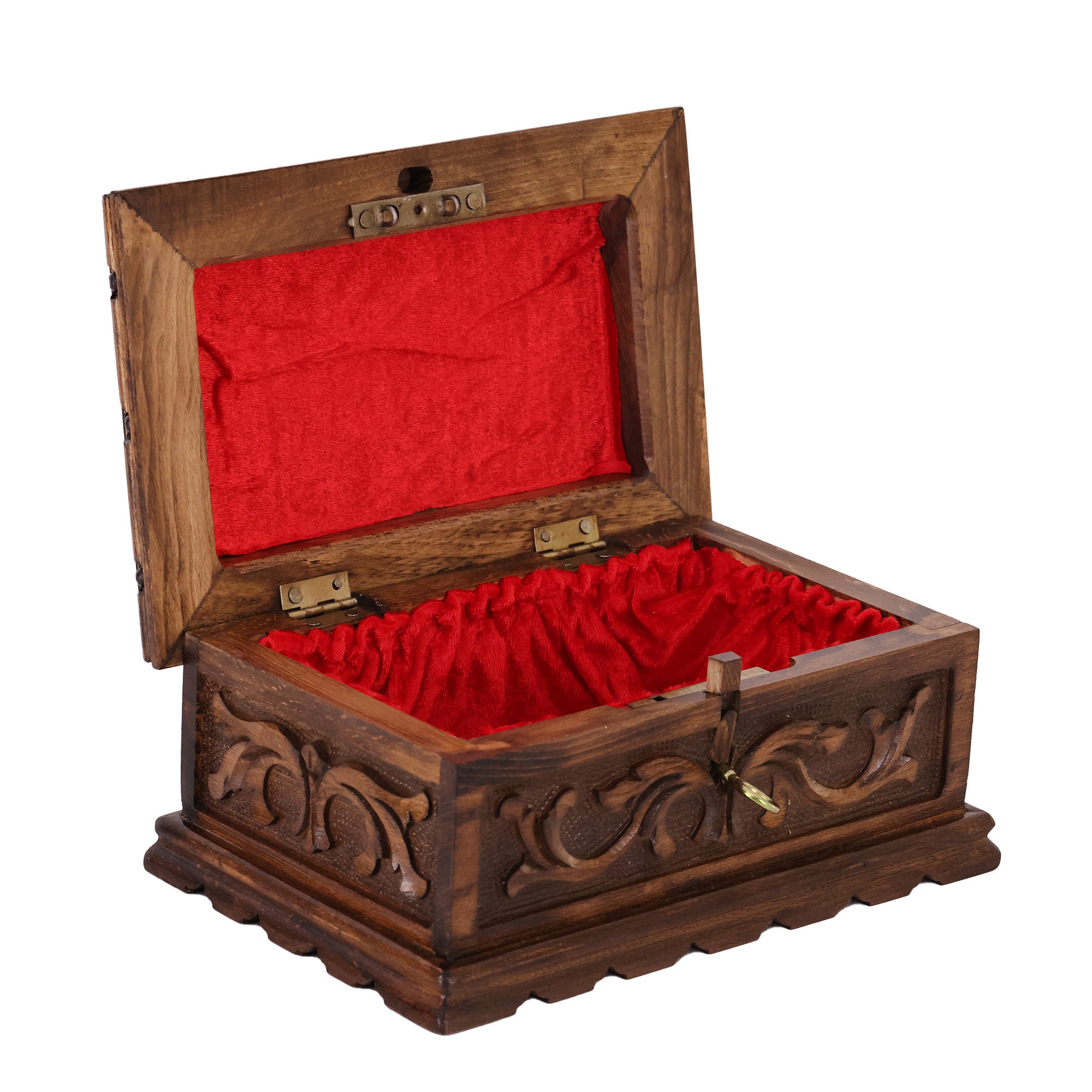 Walnut Puzzle Box With Hidden Key Dainty Lock Box Vintage Wooden Magic ...
