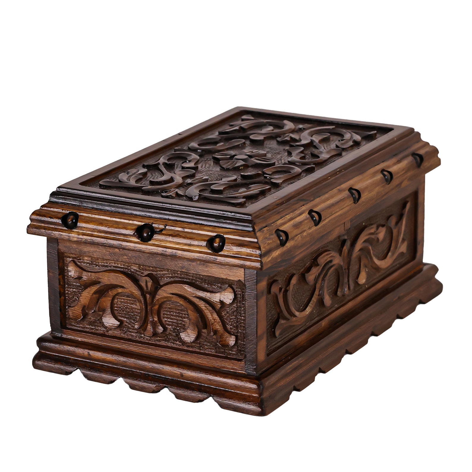 Walnut Puzzle Box With Hidden Key Dainty Lock Box Vintage Wooden Magic ...