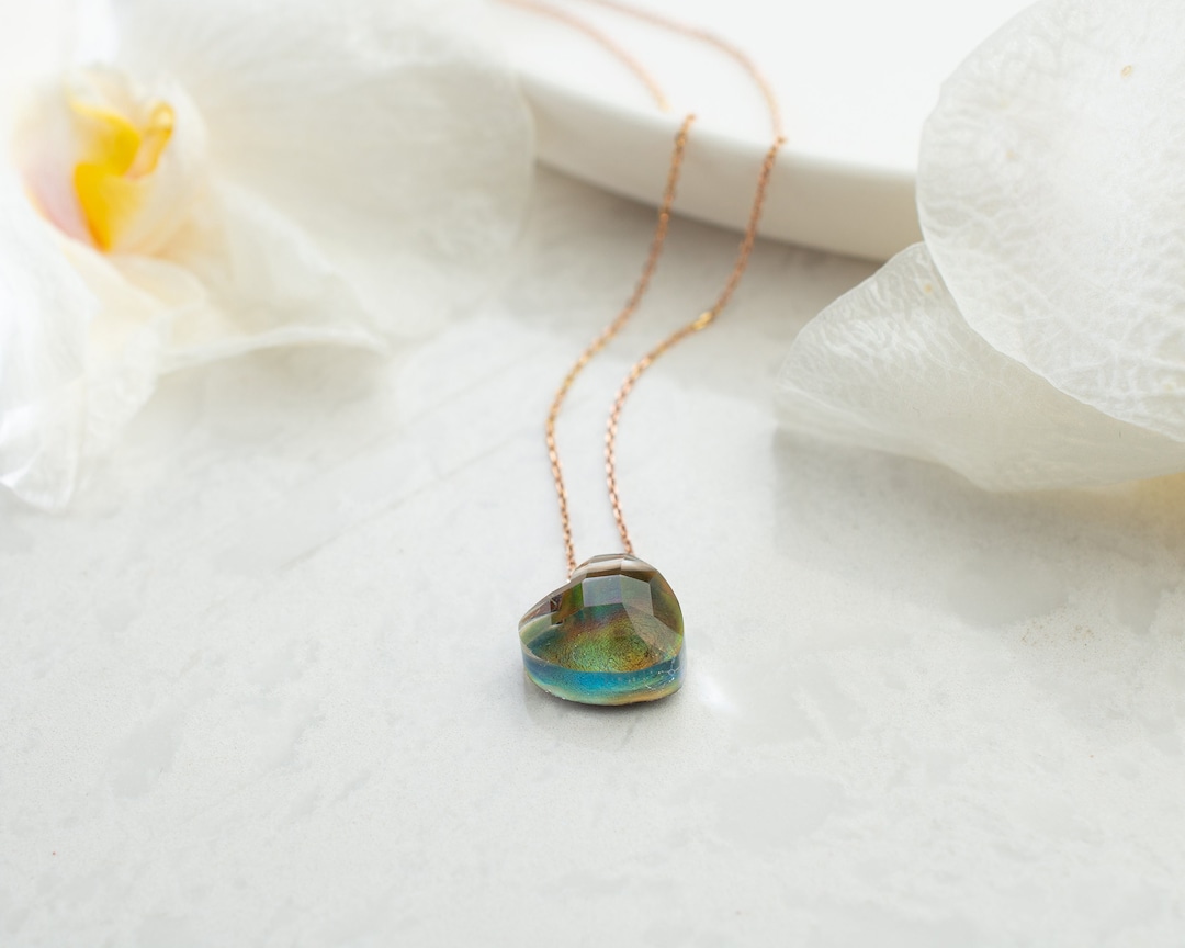 Mood Stone Necklace Silver Changing Color Stone Necklace for Women ...