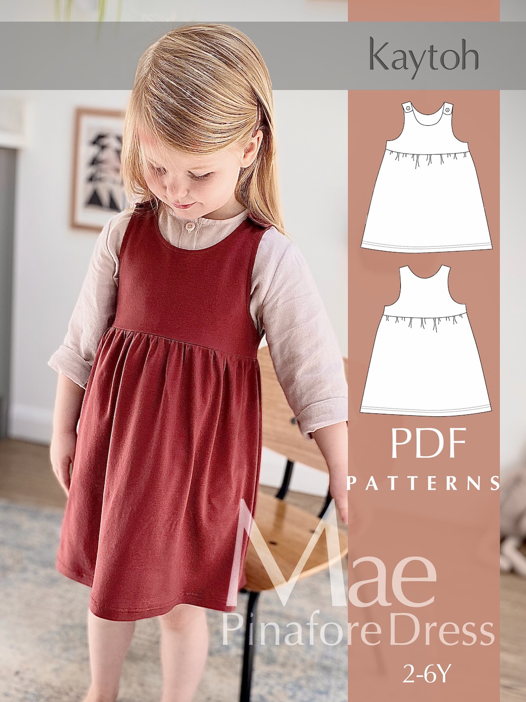 Pinafore Dress 2-6Y PDF / Baby / Toddler / Girls / Printable PDF ...