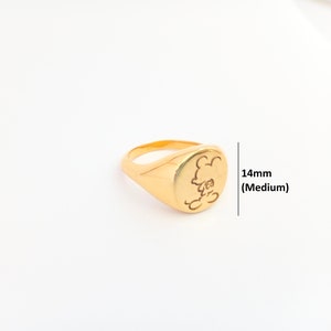 Mickey Mouse Signet Ring Personalized Ring Mickey Mouse Gift for Her ...