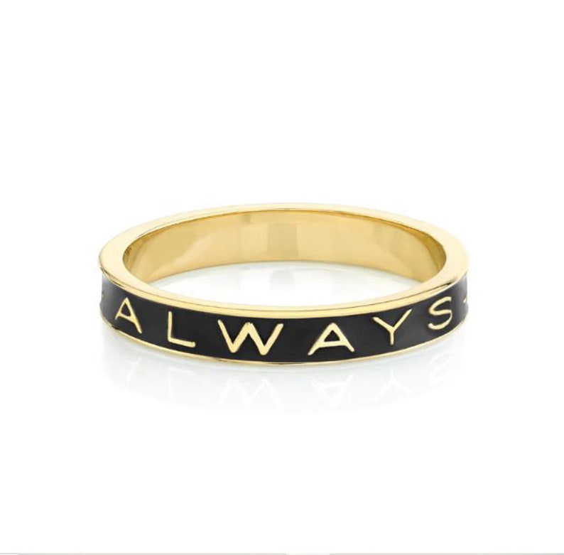 ALWAYS Enamel Band Ring 925 Personalized Enamel Ring 4mm - Etsy