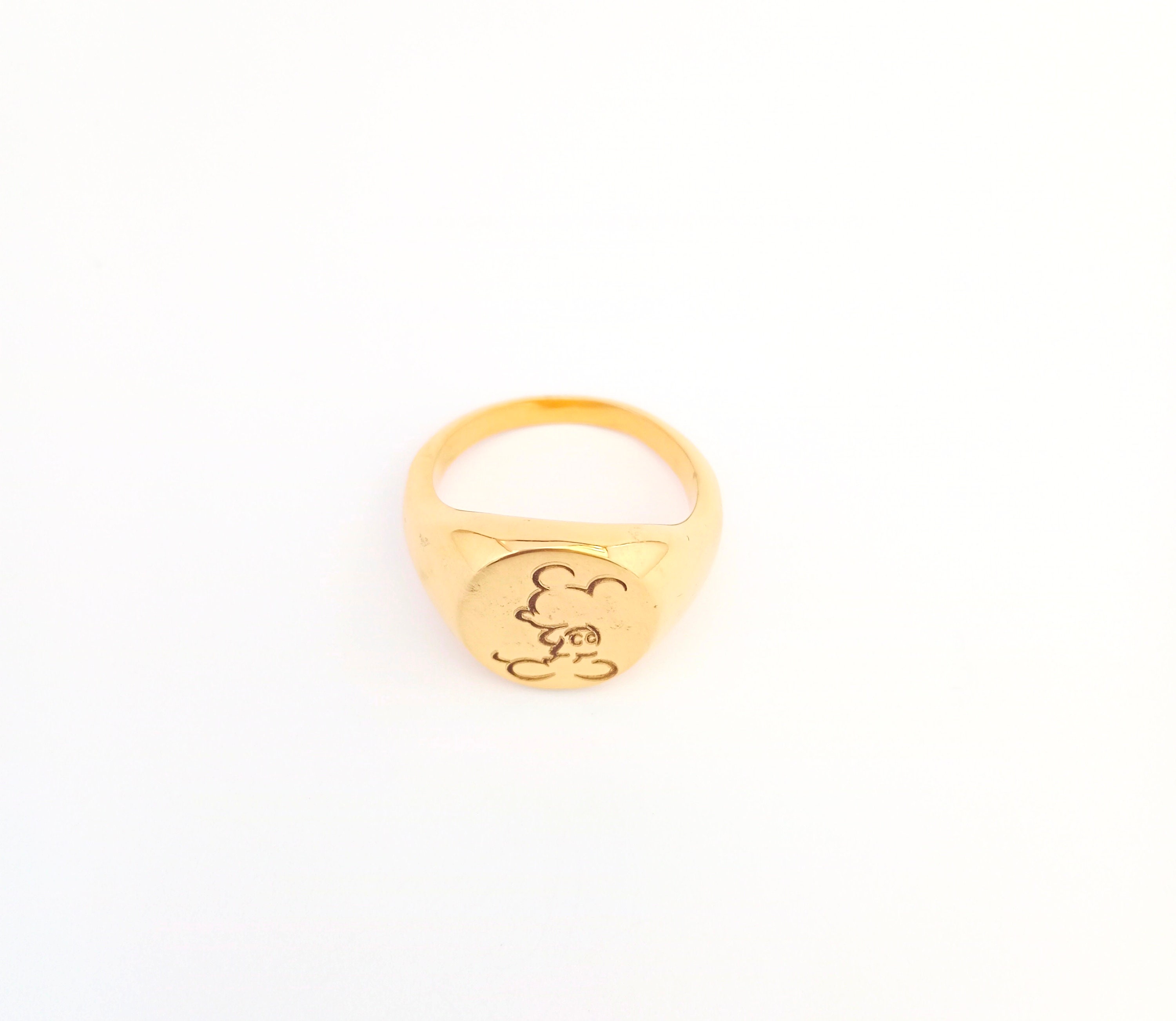 Mickey Mouse Signet Ring Personalized Ring Mickey Mouse | Etsy