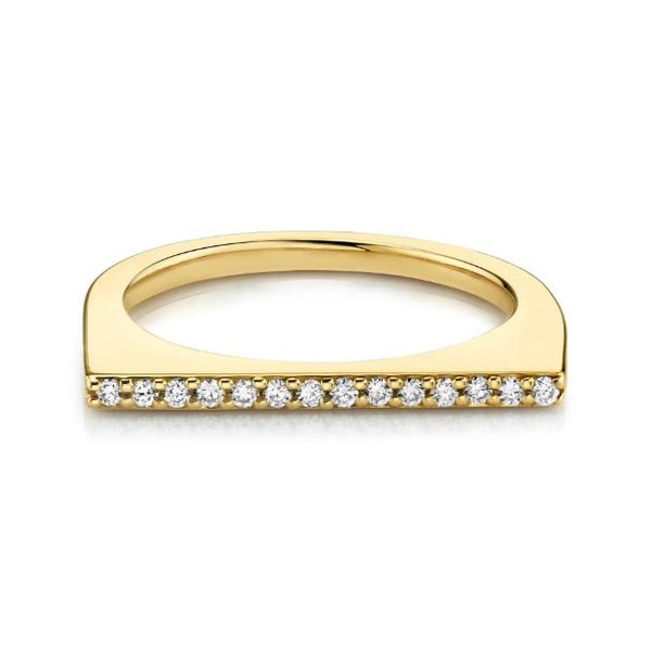 Flat Diamond Ring - Etsy