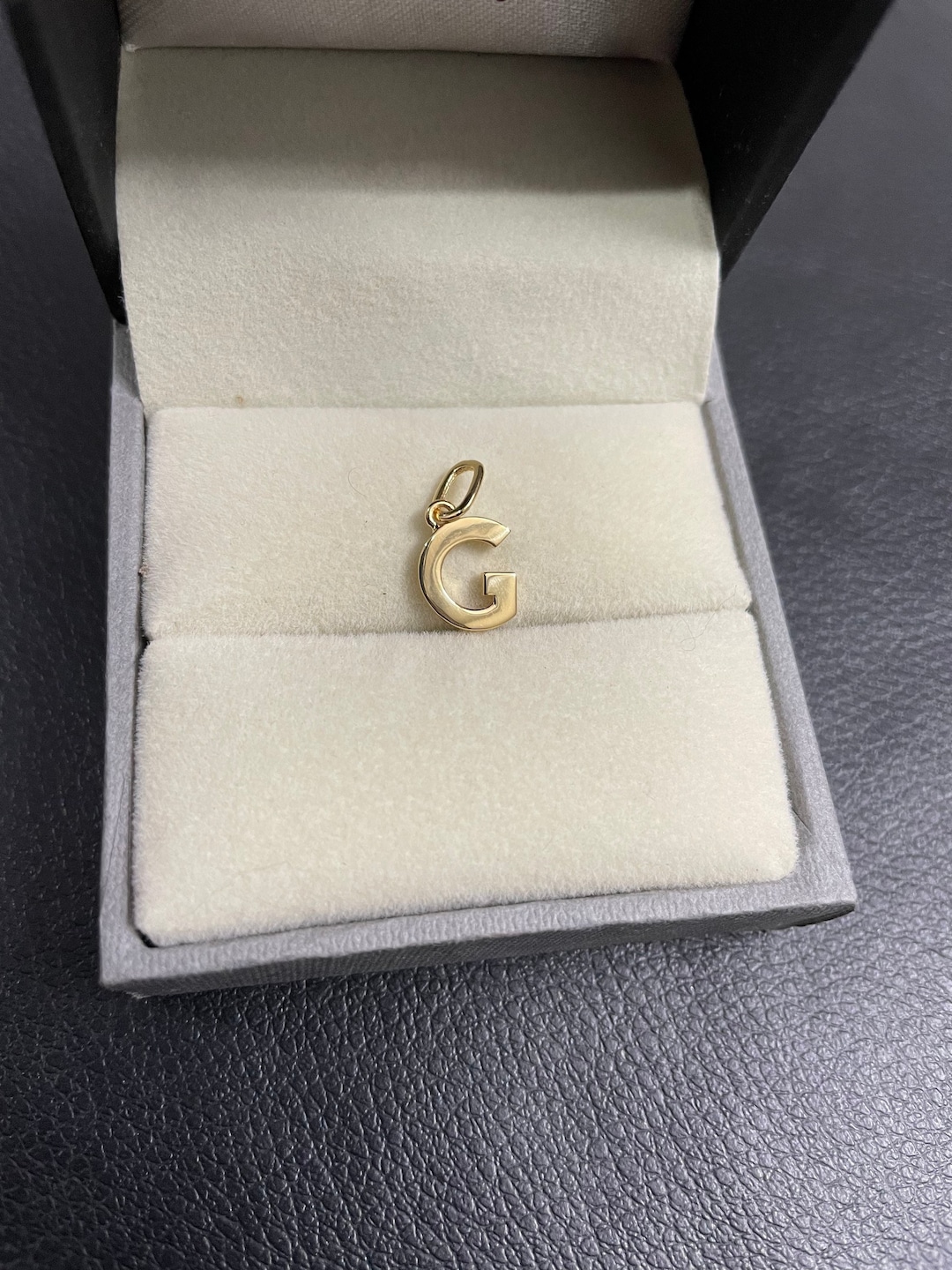 Solid 14K Gold Initial Charm Pendant 14K Gold Letter Charm - Etsy