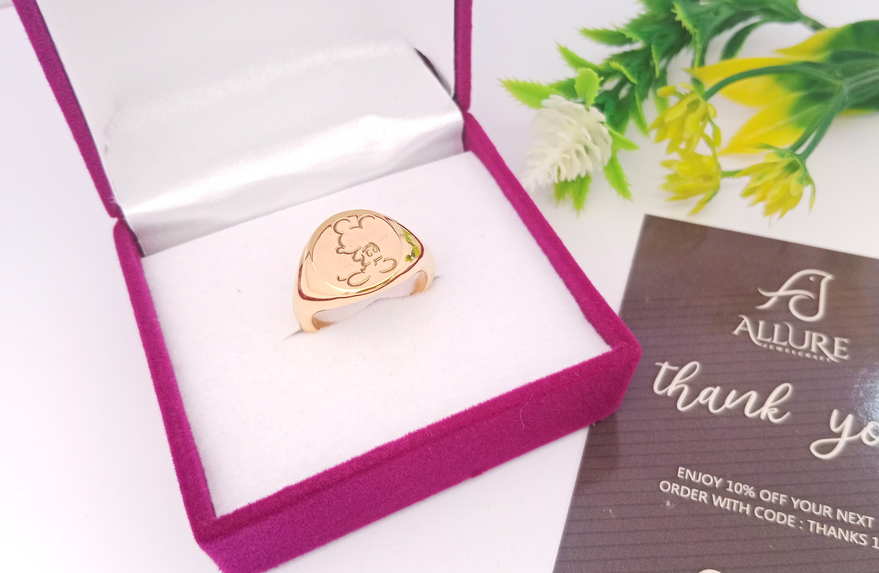 Mickey Mouse Signet Ring Personalized Ring Mickey Mouse | Etsy