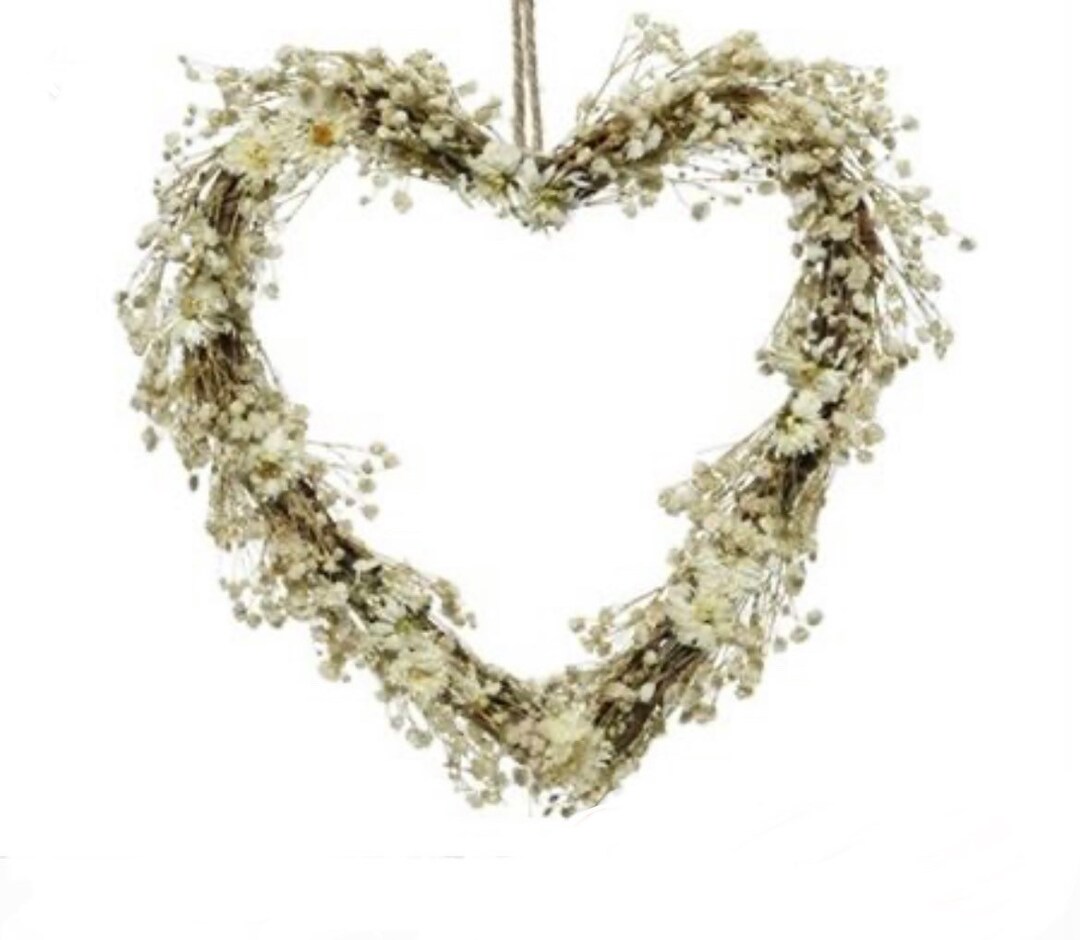 Heart Wreath Gyp Heart Wreath Dried Wreath Door Wreath - Etsy UK