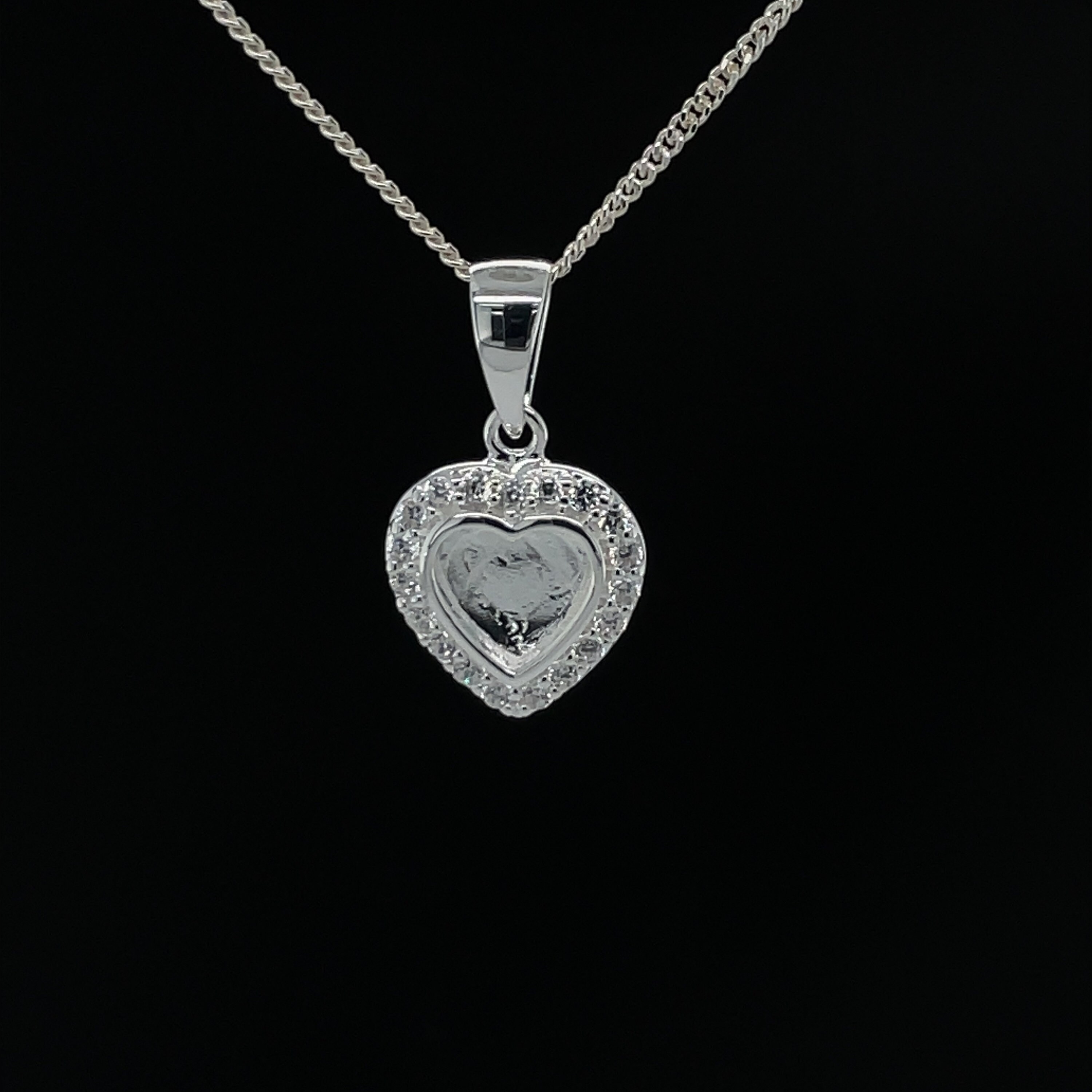Silver diamanté heart pendant — Beautiful Blanks Uk
