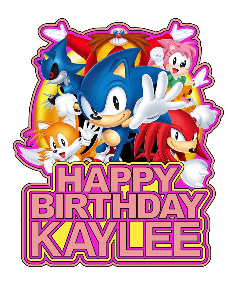 SONIC Cake Topper, Sonic the HEDGEHOG, DIGITAL Cake Topper, Handmade ...