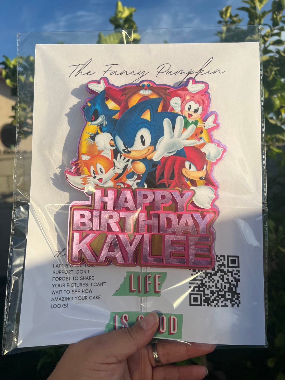 SONIC Cake Topper, Sonic the HEDGEHOG, DIGITAL Cake Topper, Handmade ...