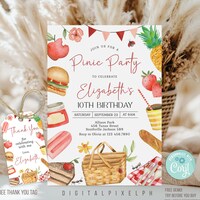 Picnic Party Invitation Template | Digital Picnic Invite | Editable ...