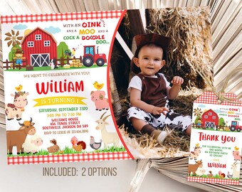 Farm Photo Birthday Invite - Etsy