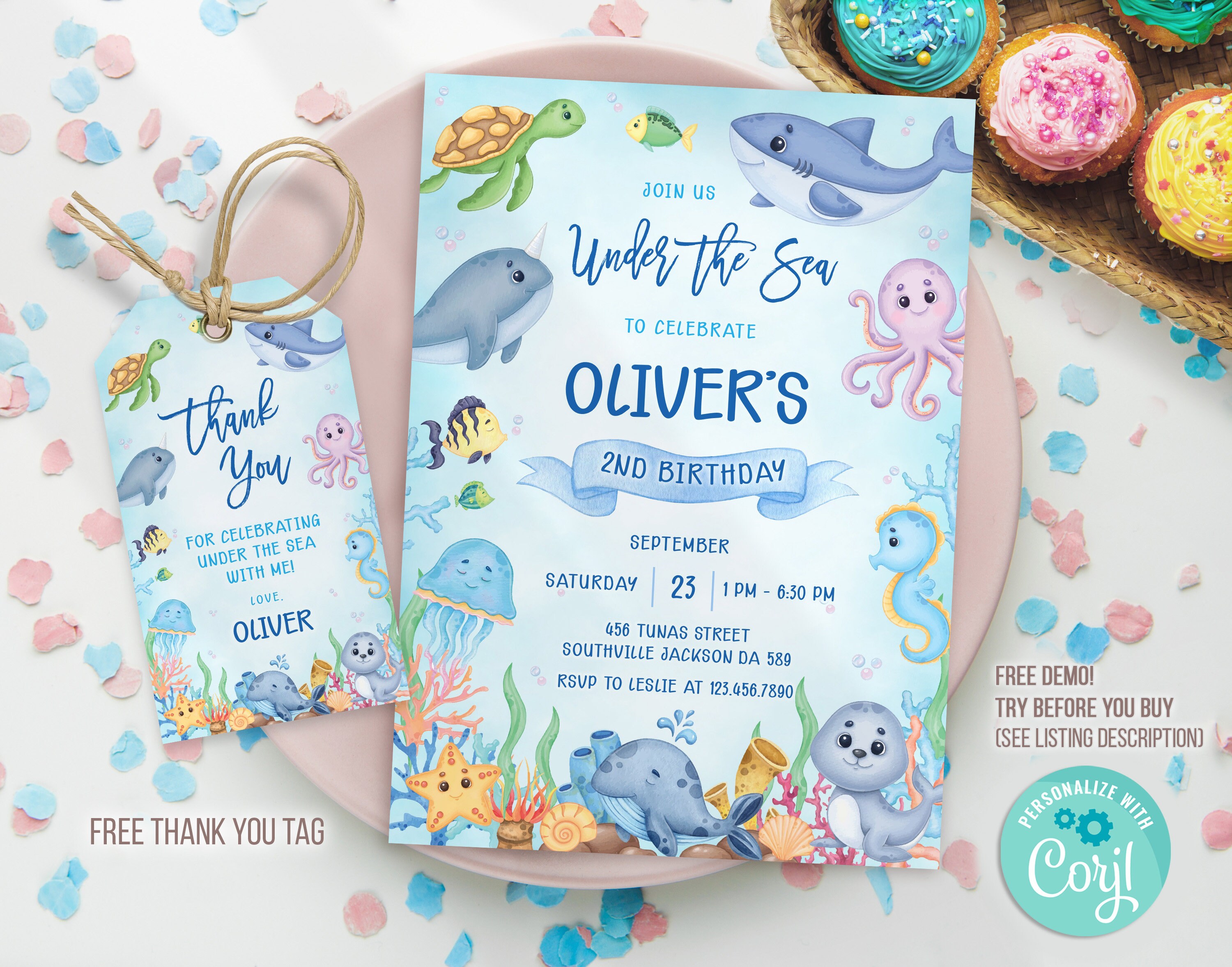 Ocean Themed Invitation With Photo - Etsy