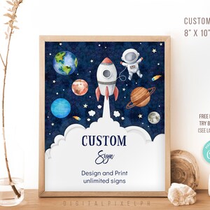 Editable Outer Space Welcome Sign Template, Outer Space Custom Sign ...