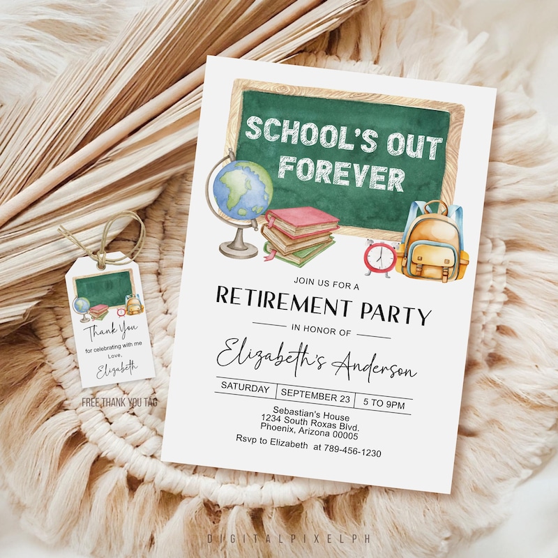 Teacher Retirement Invitation - Etsy